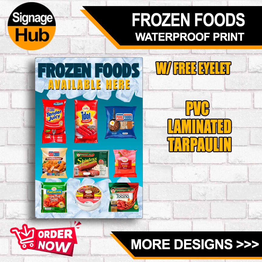 FROZEN FOODS Signage | PVC Laminated or Tarpaulin Signage | Waterproof ...