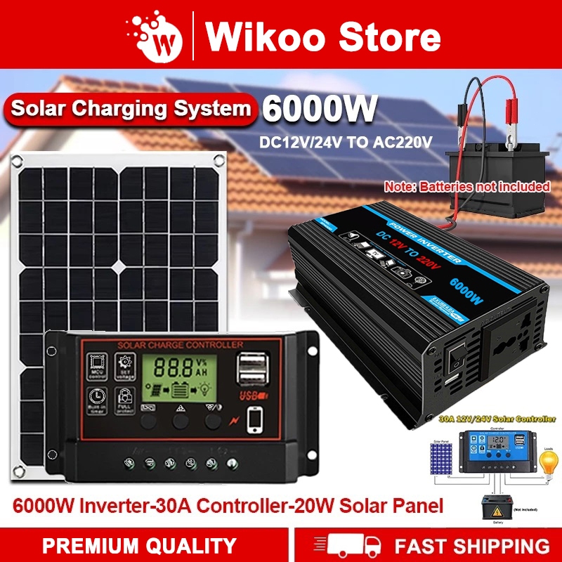 Solar Charging System 12000W Power Inverter 12V TO 220V With 30A Solar ...