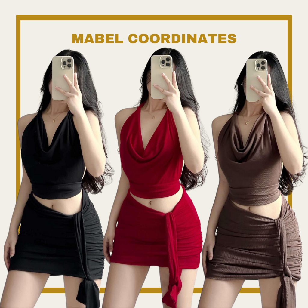Coords Terno Set for Women Halter Top and Skirt | Knitted | Small to ...