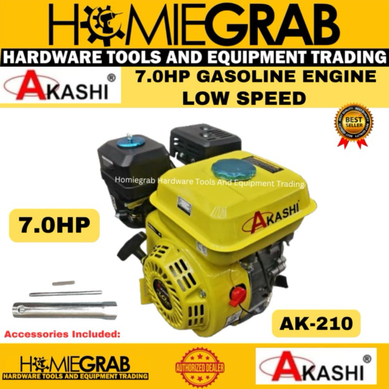 AKASHI 7.0HP GASOLINE ENGINE LOW SPEED / NITTOO 7.5HP LOW SPEED ...