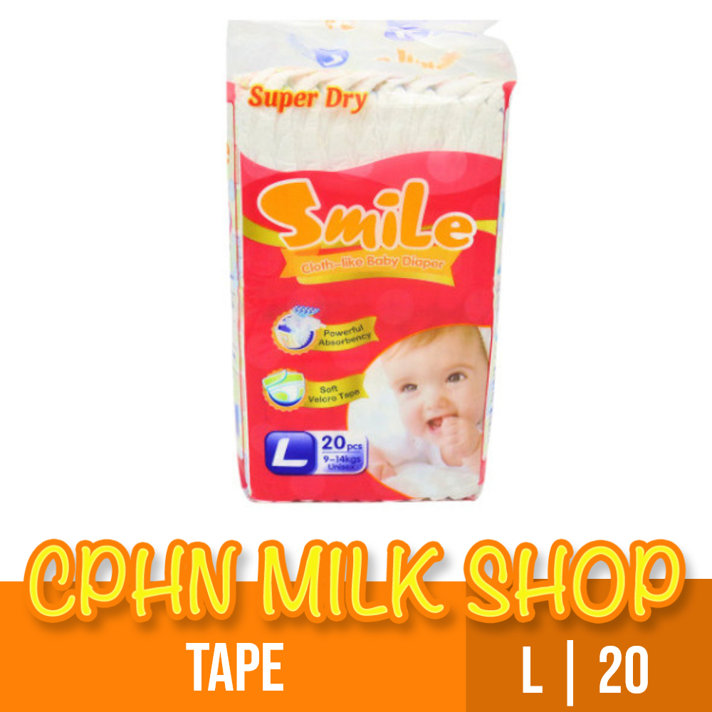 Smile Cloth-like Tape Baby Diapers Large 20 | Shopee Philippines