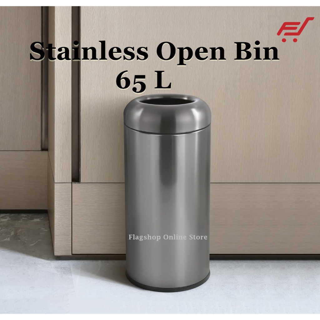 Stainless Open Wide Trash Bin 65L | Shopee Philippines