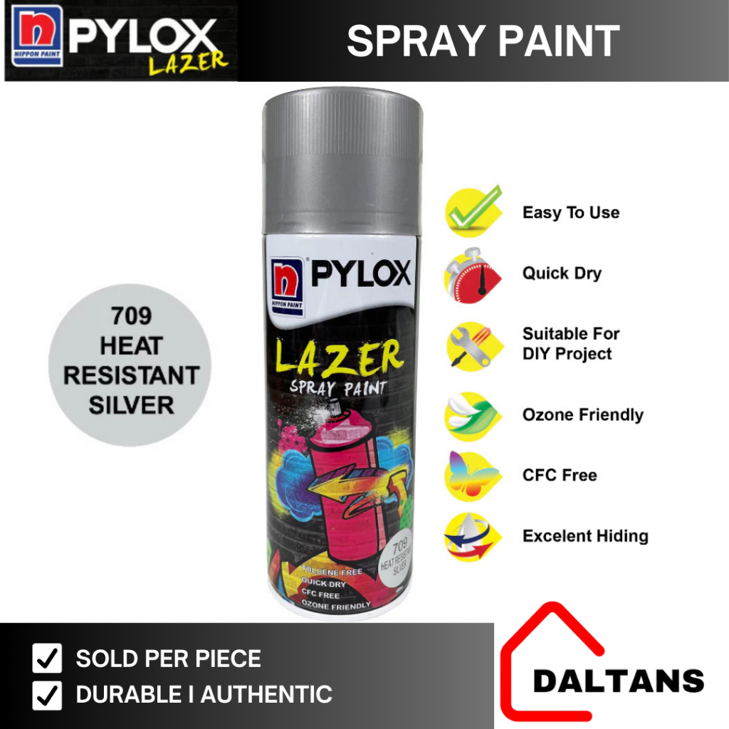 PYLOX #709 HEAT RESISTANT SILVER ORIGINAL LAZER SPRAY PAINT 400CC ...