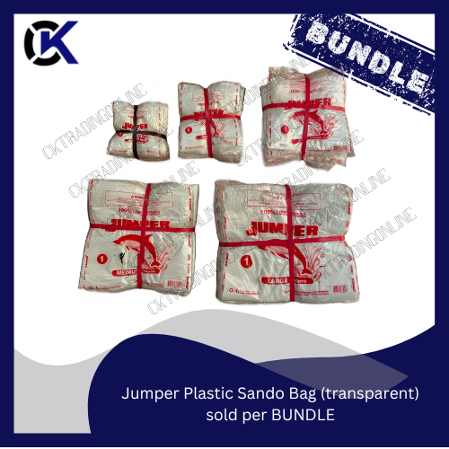 PER BUNDLE Jumper Transparent Plastic Sando Bag 10 PACKS x 100 pcs/pack ...