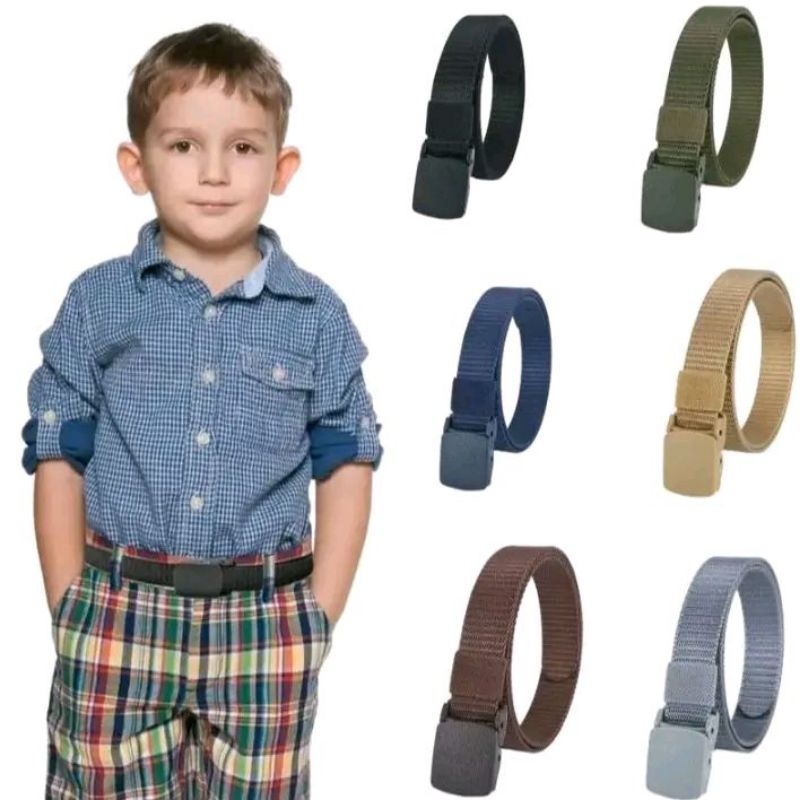 AS New Kids Belt Automatic Buckle Unisex Plastic Buckle Nylon Belt ...