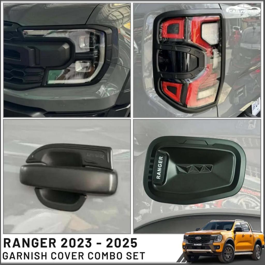 FORD RANGER T9 2023 - 2025 GARNISH COVER COMBO SET MATT BLACK | Shopee ...