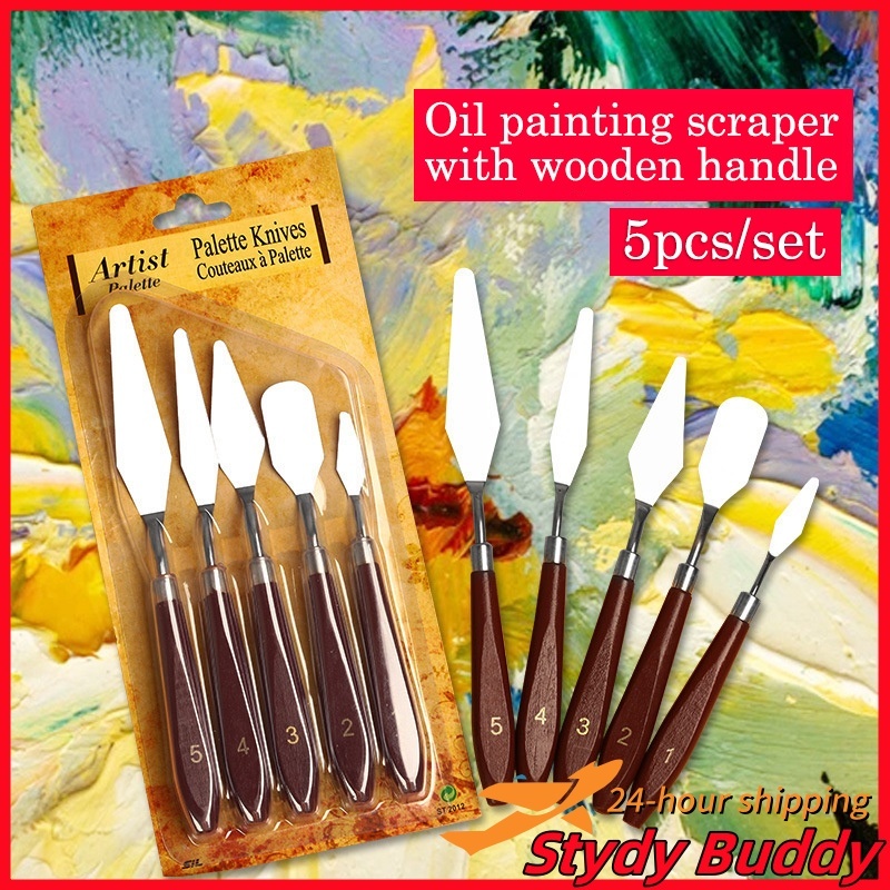 Stainless Steel Oil Painting Knives Set Artist Spatula Palette Knife ...