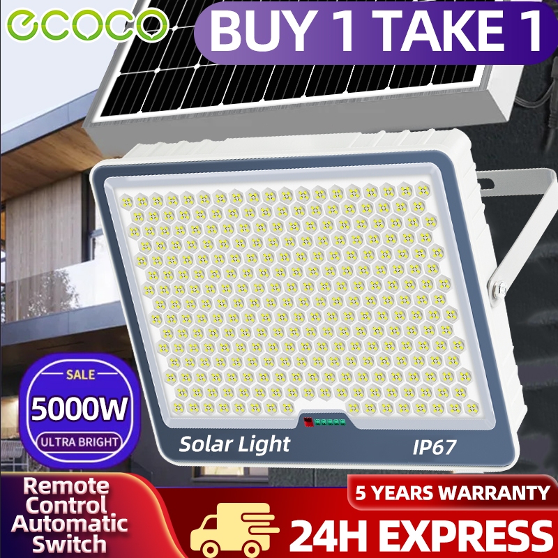 ECOCO Solar Flood Light Outdoor Waterproof Buy 1 Take 1 Street Lamp ...