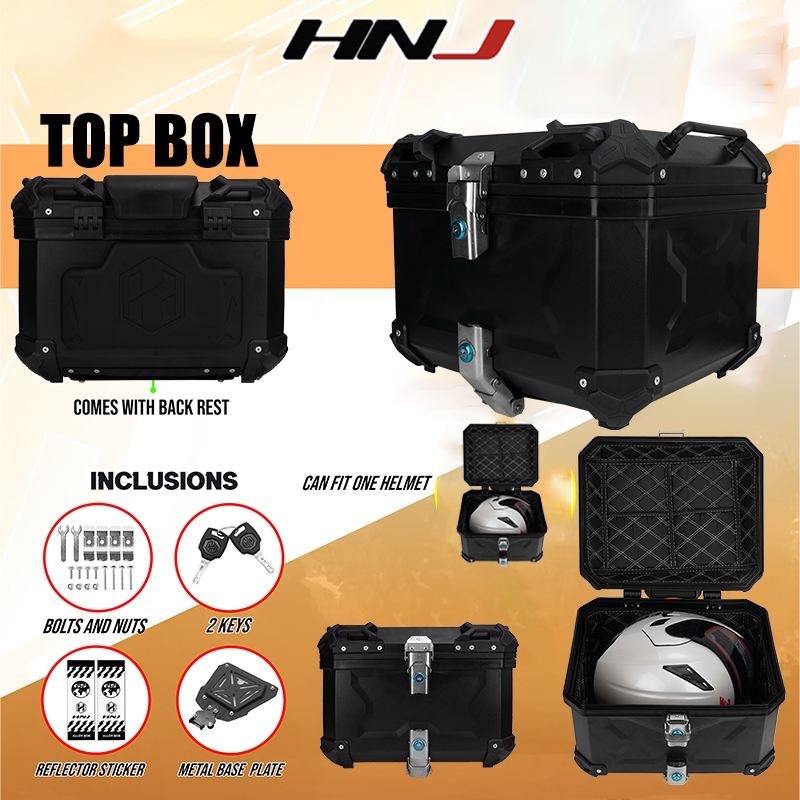 HNJ Helmet Box For Motorcycle 36/45/58 Liters With Back Rest Metal Base ...