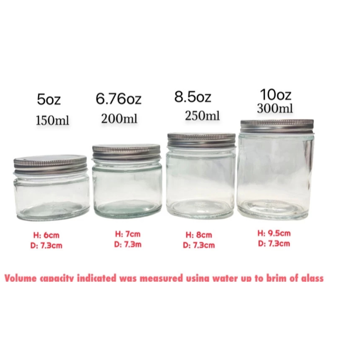 12 PIECES CLEAR ROUND GLASS JAR WITH LID (NC) | Shopee Philippines