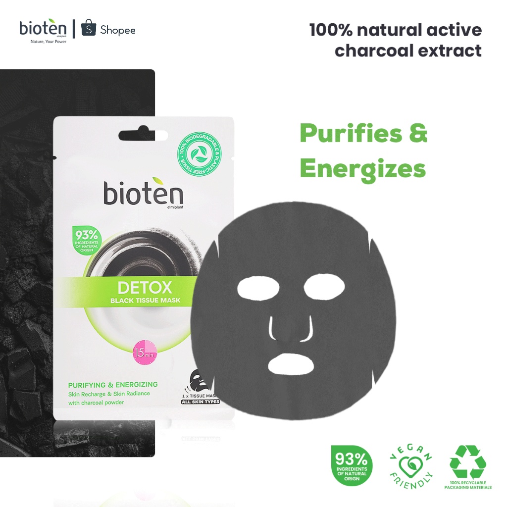 Bioten Tissue Mask Detox 20ml | Shopee Philippines