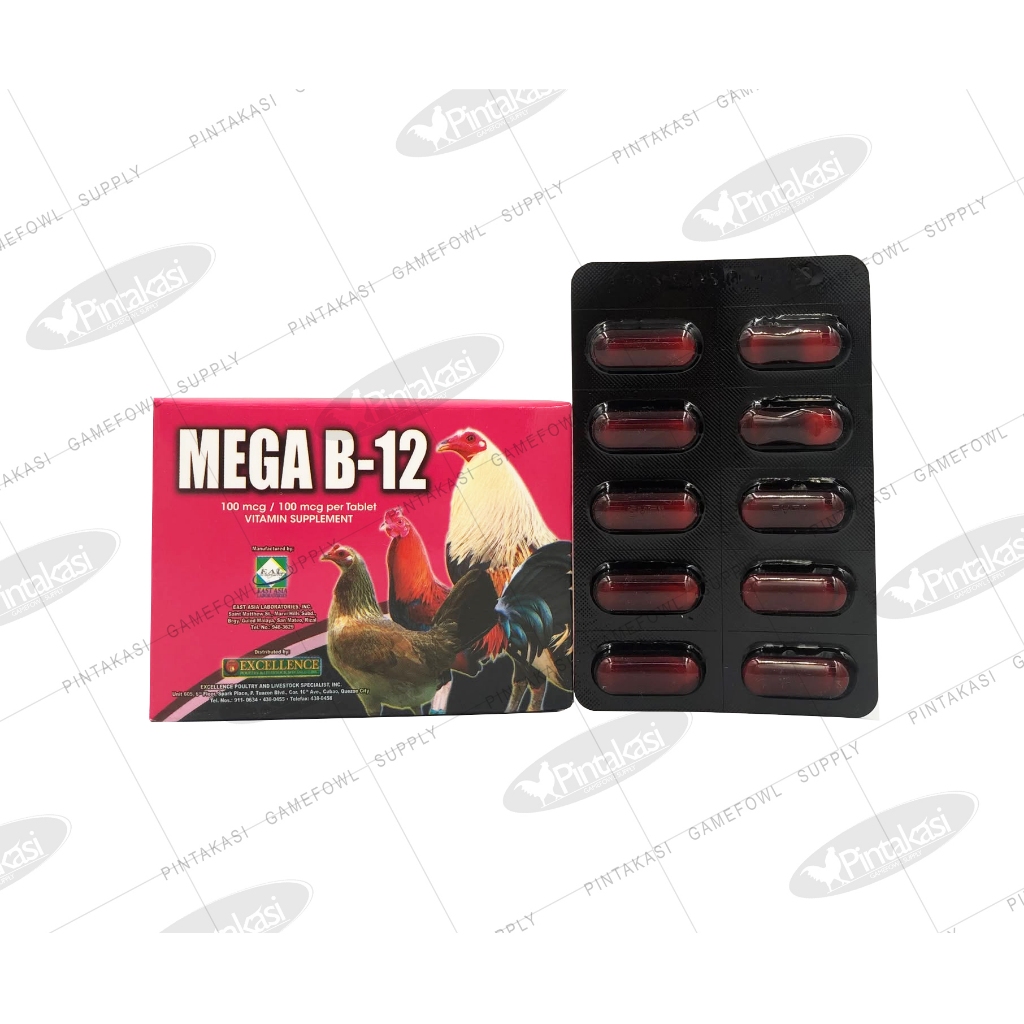 Excellence Mega B12 Cyanocobalamin + Folic Acid 100 tablets Vitamin ...