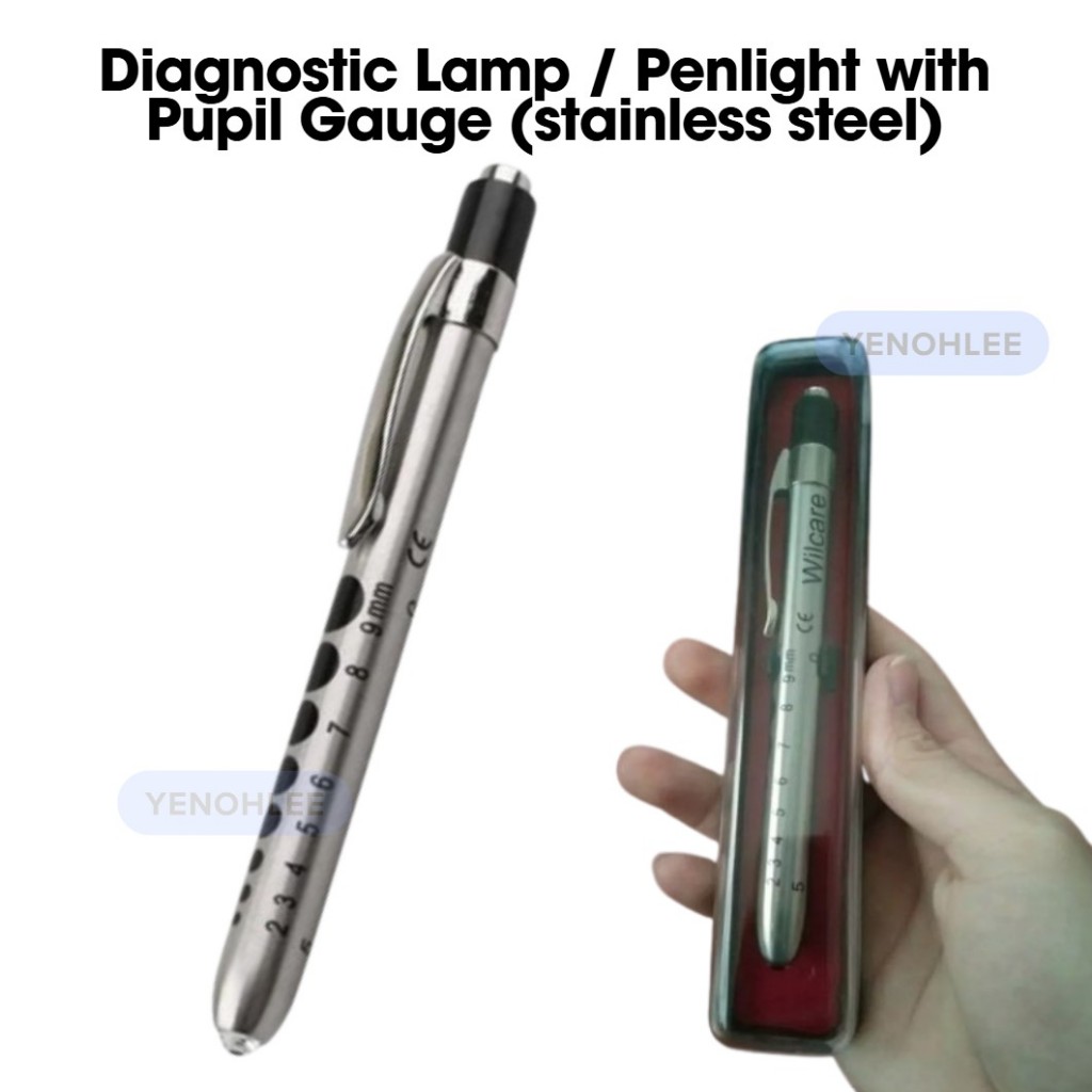 Diagnostic Lamp / Penlight with Pupil Gauge (stainless steel) | Shopee ...