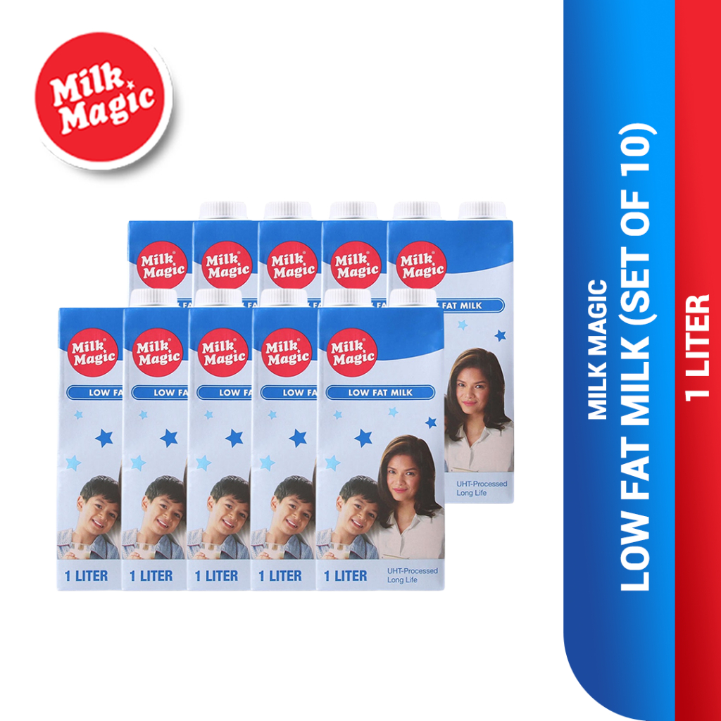 Milk Magic - Low Fat Milk 1 Liter (Set of 10) - EXP Date: May 5,2026 ...