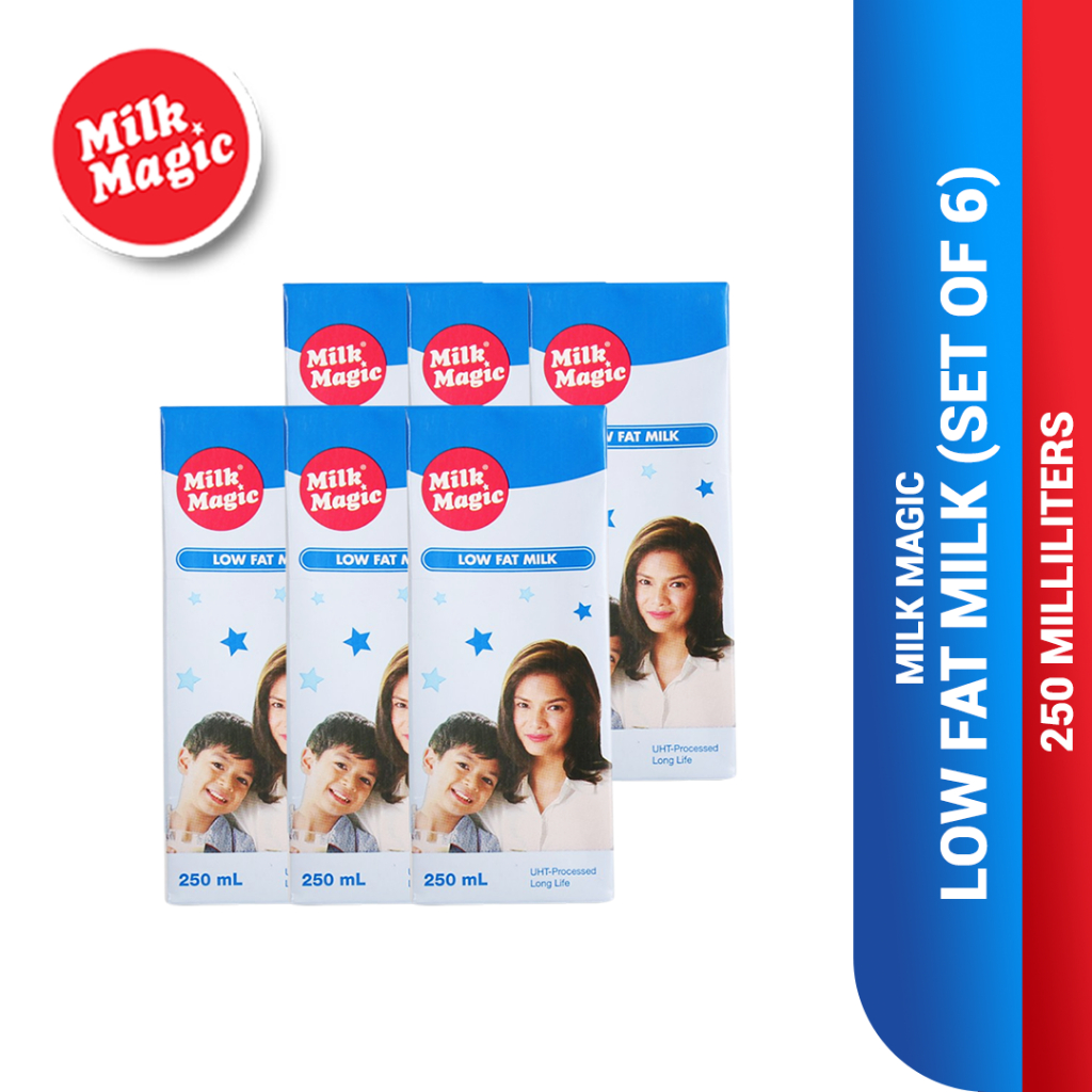 Milk Magic - Low Fat Milk 250ml (Set of 6) - EXP Date: October 20, 2025 ...