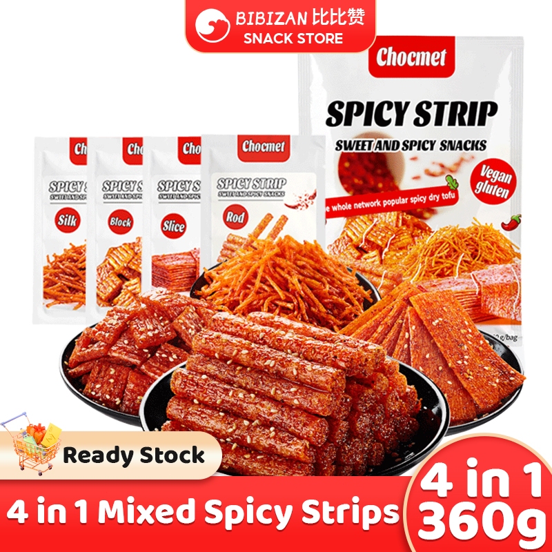CHOCMET 4 in 1 Latiao Snack Mixed Spicy Strips Stick Cube Snacks ...