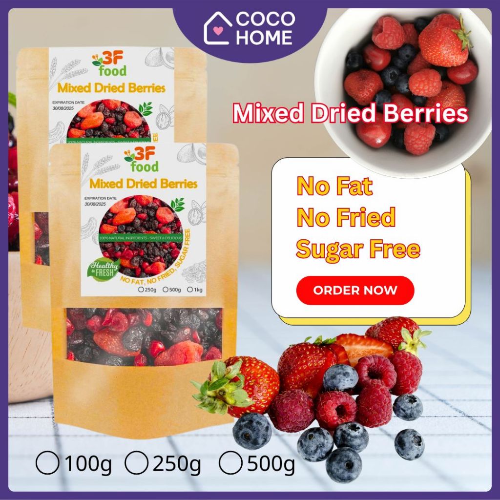 Daily Snacks Mixed Dried Berries 3F FOOD - 100G/250G/500G in Ziplock ...
