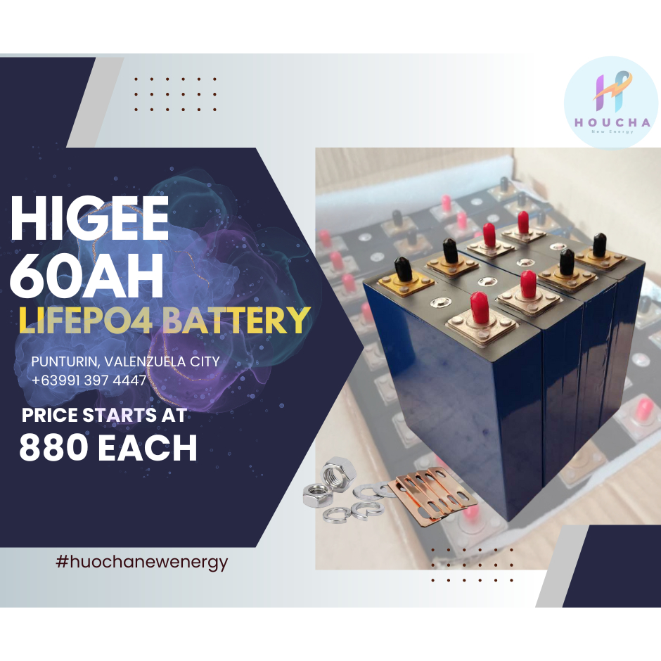 HIGEE 60AH LIFEPO4 BATTERY 3.2V PRISMATIC RECHARGEABLE LITHIUM ION ...
