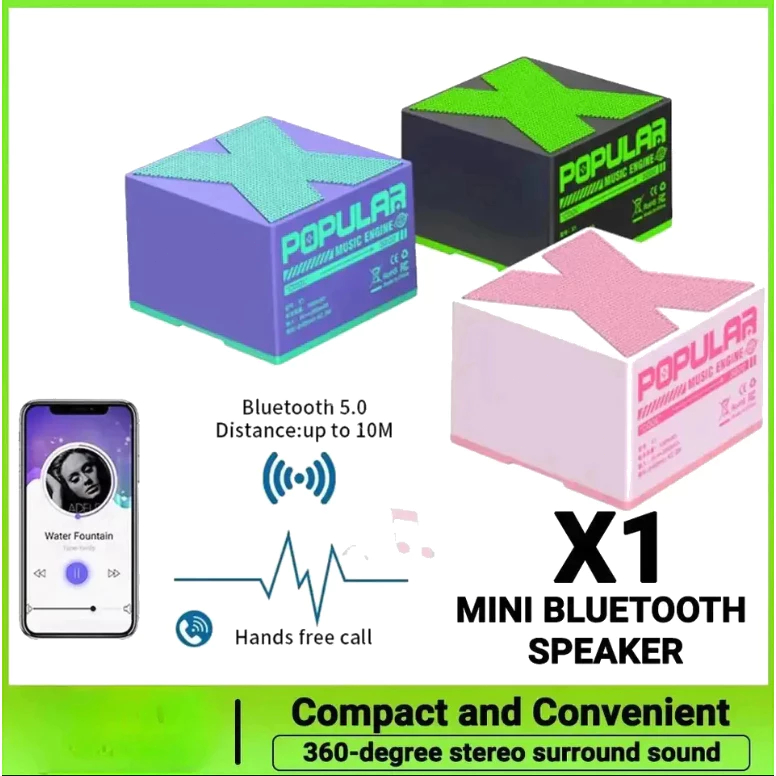 X1 Mini Wireless Bluetooth Speaker Bass Charge Portable Speaker, 360 ...