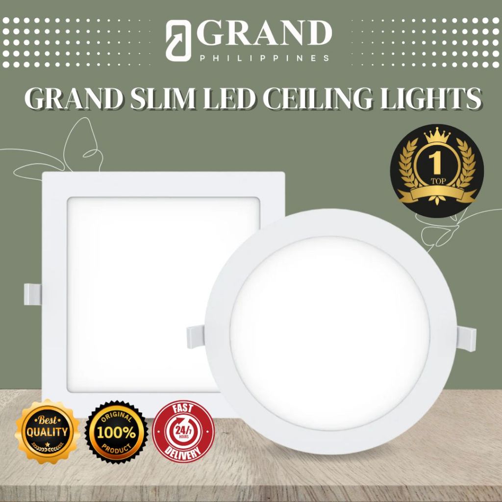 Grand LED Panel Light Round & Square LED Recessed Downlight Ceiling ...