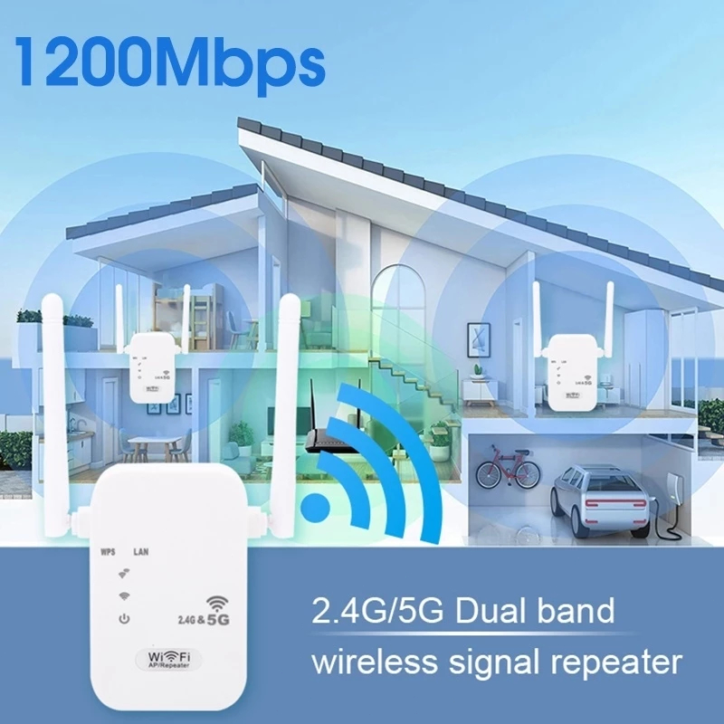 4-antenna Wireless WiFi Repeater 300Mbp Router Wifi Extender 2.4G Wi-Fi ...