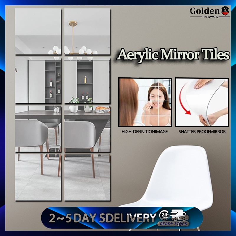 Acrylic Mirror Wall 3d Square Mirror Sticker Wall Sticker Self Adhesive ...