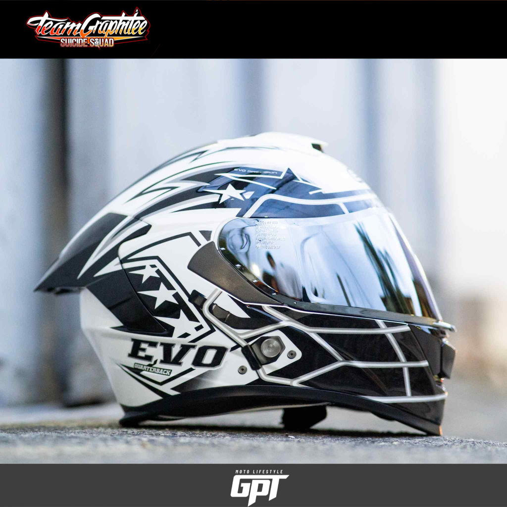 EVO Helmets GT-PRO QUARTERBACK Full Face Dual Visor With Free Clear ...