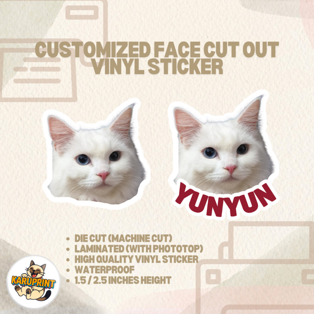 CUSTOMIZED FACE CUT OUT VINYL STICKER | Shopee Philippines