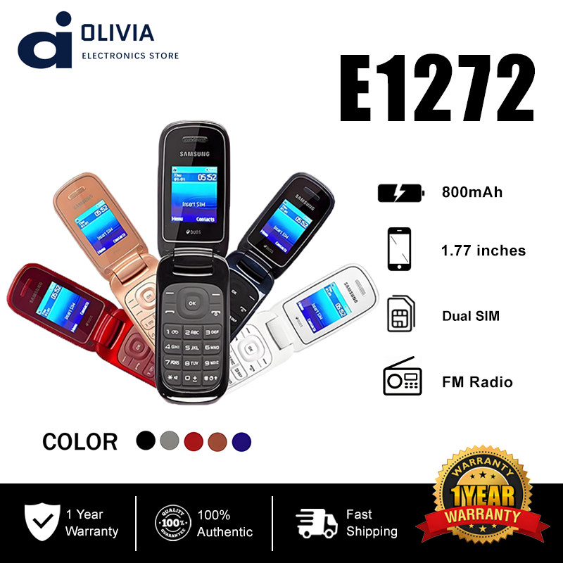 Original Flip Phone E1272 2G Keypad Phone Dual SIM Cellphone 800mAh ...