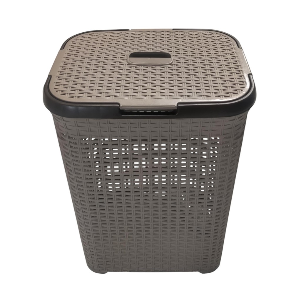 LAUNDRY BASKET WITH WHEELS NIKKO WARE RATTAN LAUNDRY BASKET#899 (Mocha ...