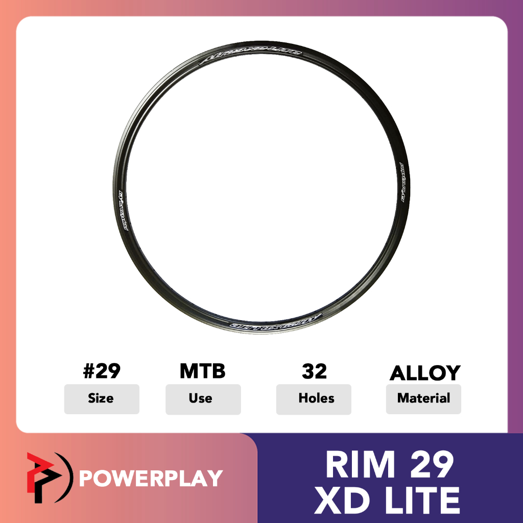 Powerplay Bicycle Wheel Rim #MT29 XD Lite Alloy 32 Holes for 29er ...