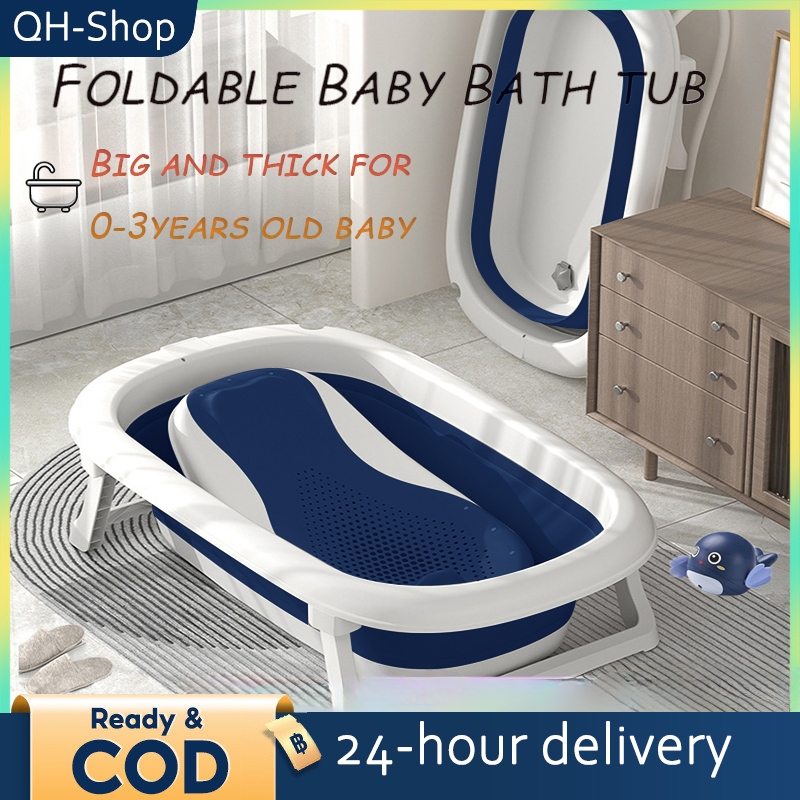 Foldable Baby Bath Tub With Net For Newborn Adjustable Non-Slip Bathtub ...