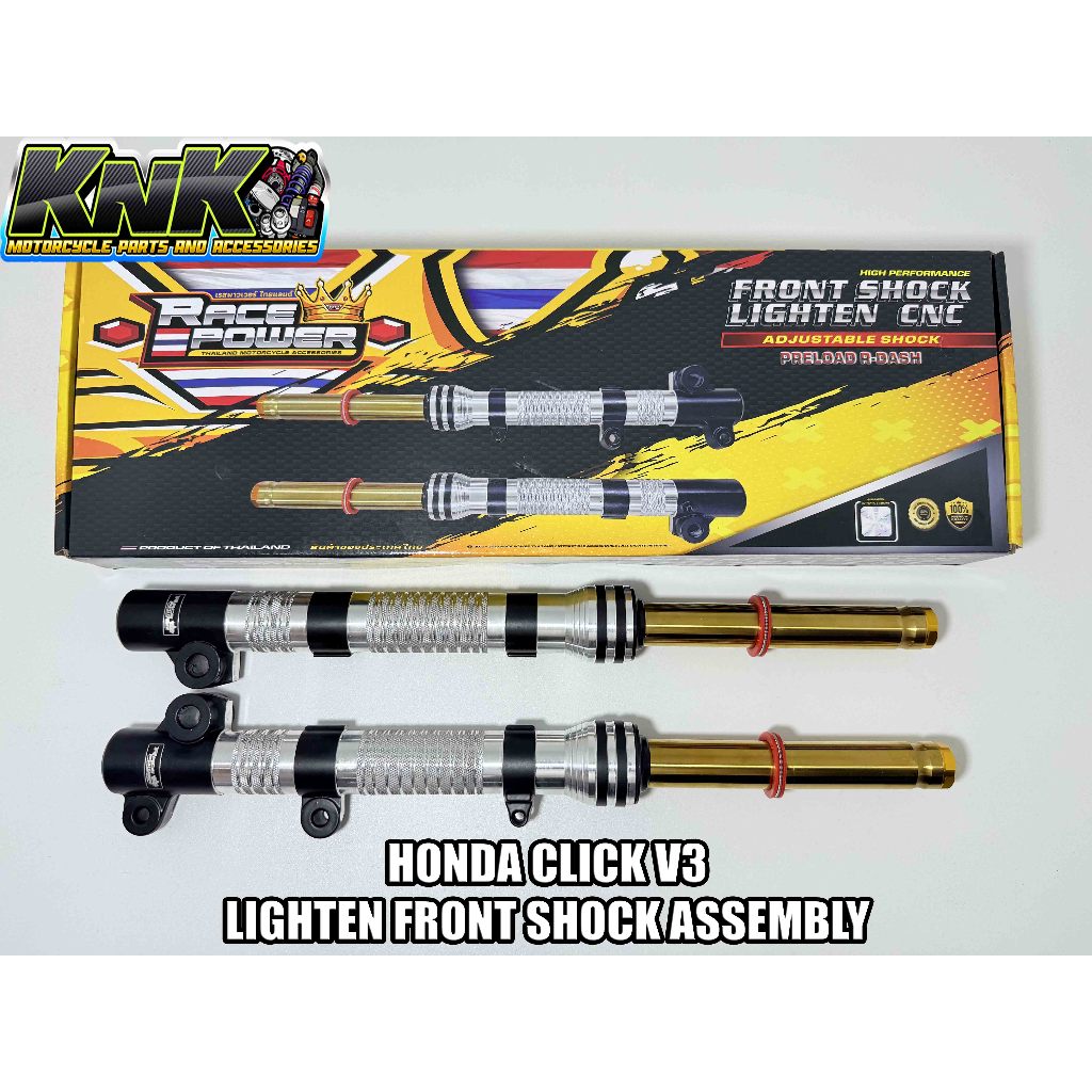 RACE POWER FRONT SHOCK ASSEMBLY FULLY ADJUSTABLE FOR CLICK / MIO / SNIPER 150 / WAVE 125 ...