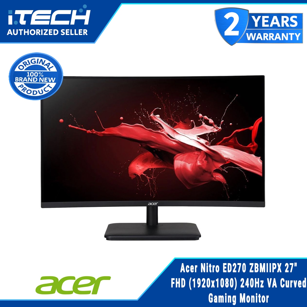 Acer Nitro ED270 ZBMIIPX 27" FHD (1920x1080) 240Hz VA Curved Gaming ...