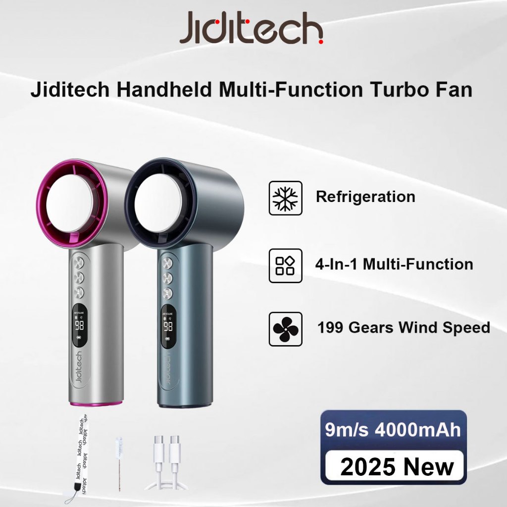 Jiditech 4-in-1 Multi-Function Mini Fan High Speed Cooling Fan Turbo ...