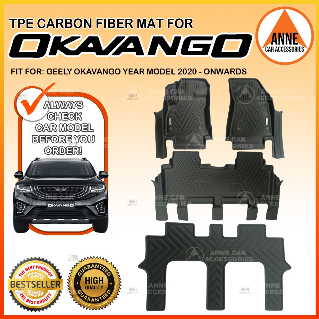TPE / 5D Carbon Fiber Deep Dish Matting for Geely Okavango 2020 2021 ...