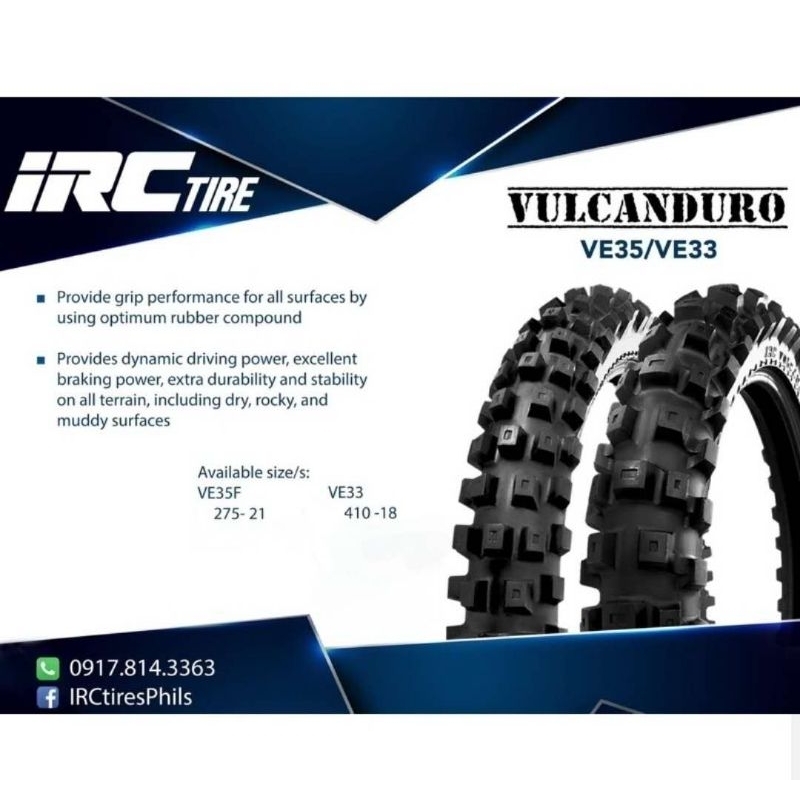 IRC ENIRC ENDURO OFFROAD TIRE 4.10X18 VE33 REAR 2.75x21 VE35 FRONT ...