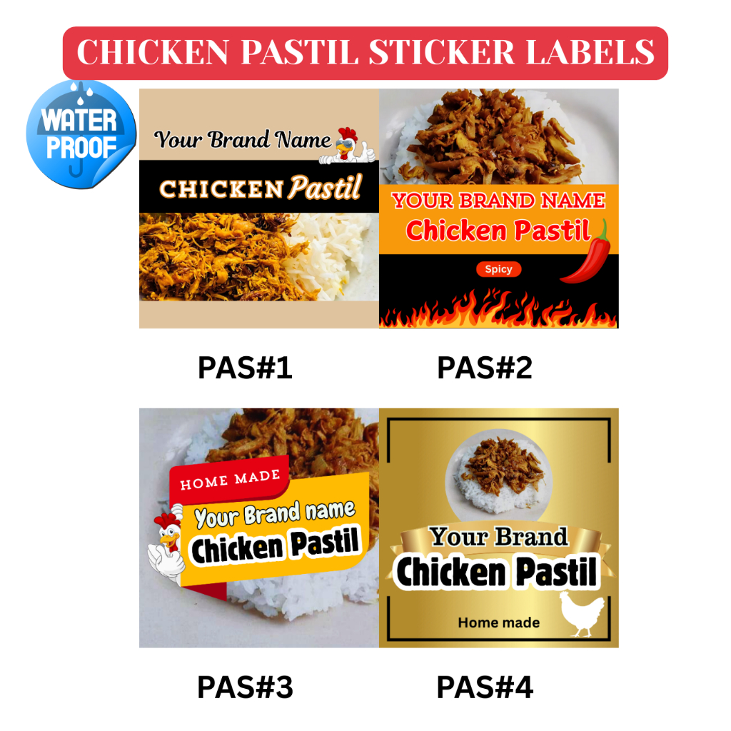WATERPROOF CHICKEN PASTIL STICKER LABELS | Shopee Philippines