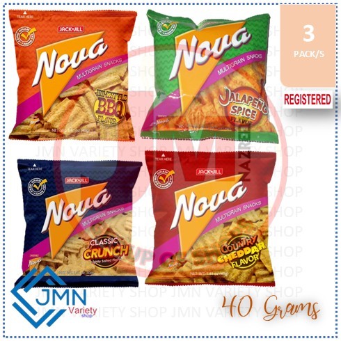 JM FG-0044 | 3 PACKS | Nova Multi Grain 40g | Country Cheddar | BBQ ...
