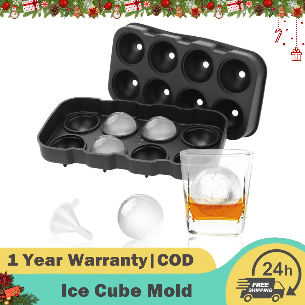 Reusable DIY Ice Maker Mold Round Ice Tray Mold Food Grade Silicone Ice ...