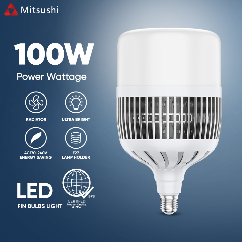 Mitsushi LED Fin Bulbs Light 50W 80W 100W Fast heat dissipation high brightness waterproof bulb ...