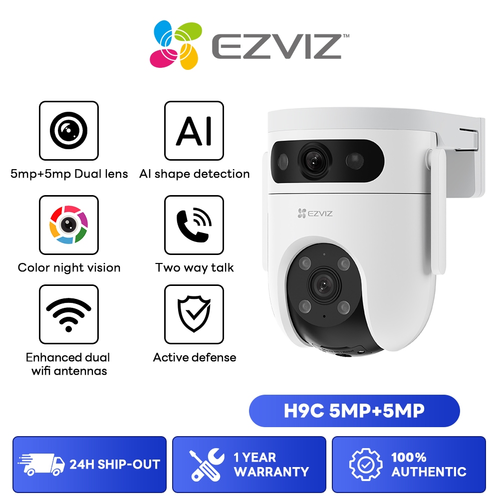 EZVIZ H9C 5MP+5MP Dual Lens Outoor Security CCTV Camera 2way Talk Human ...