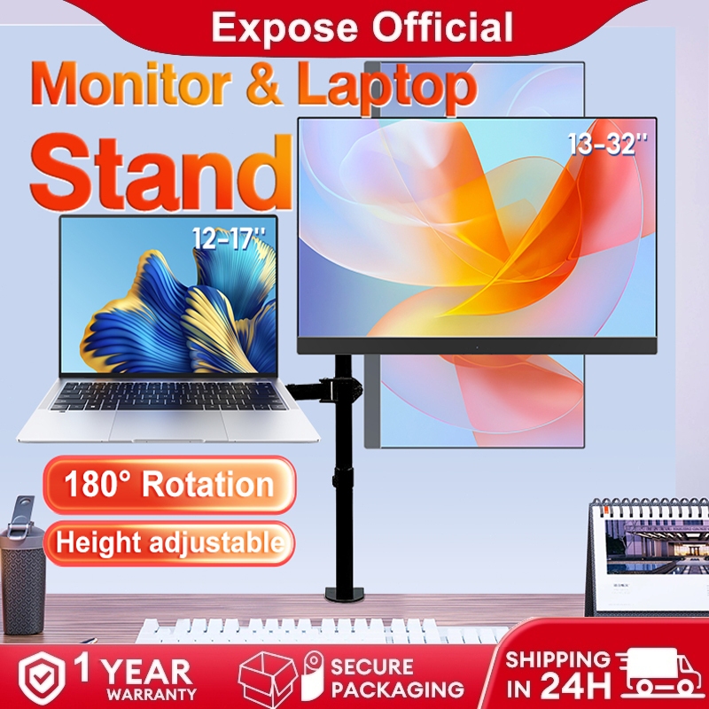 Monitor Stand Arm Laptop Stand Adjustable Dual Desktop Monitor and ...