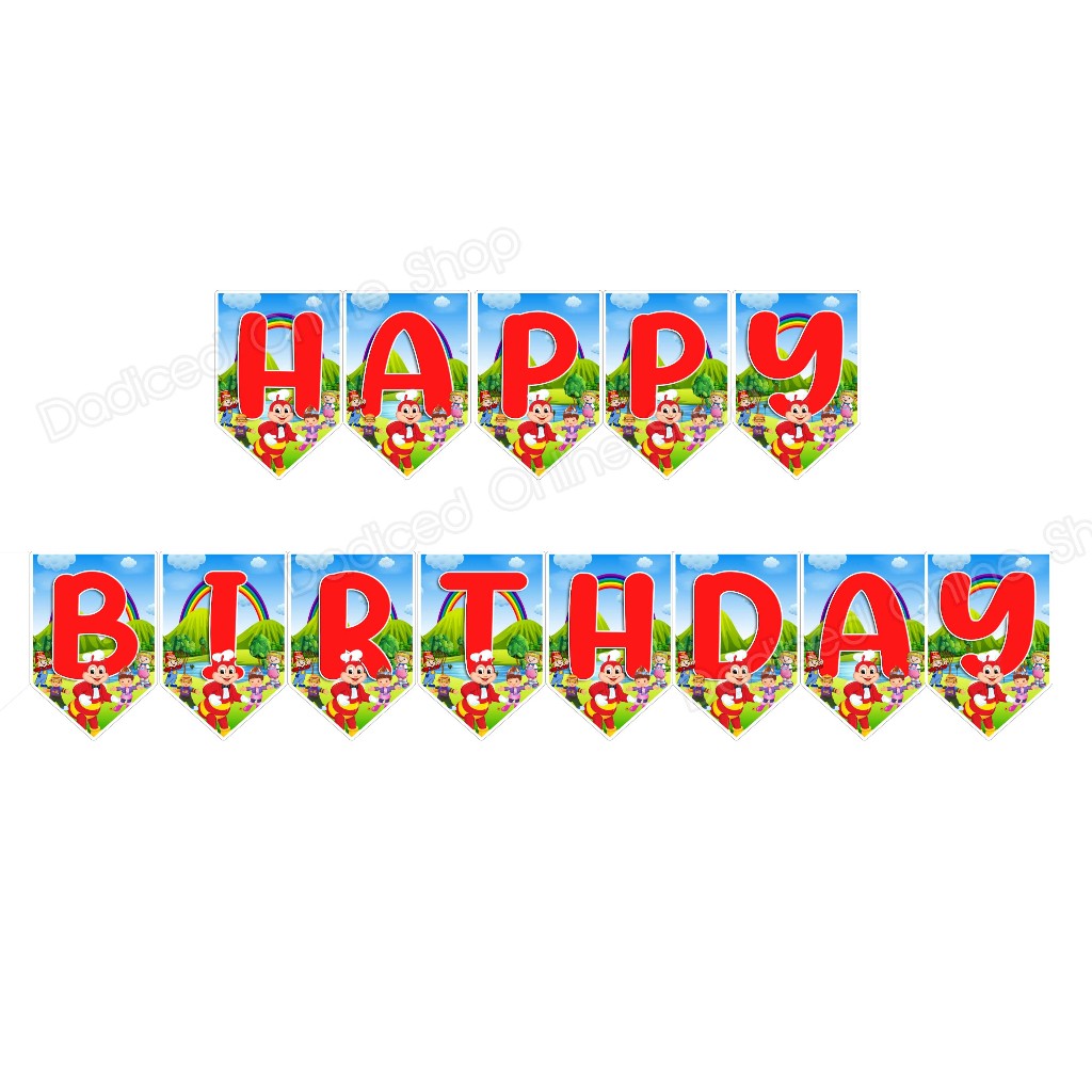 JOLLIBEE D2 theme Happy Birthday party banner | Shopee Philippines