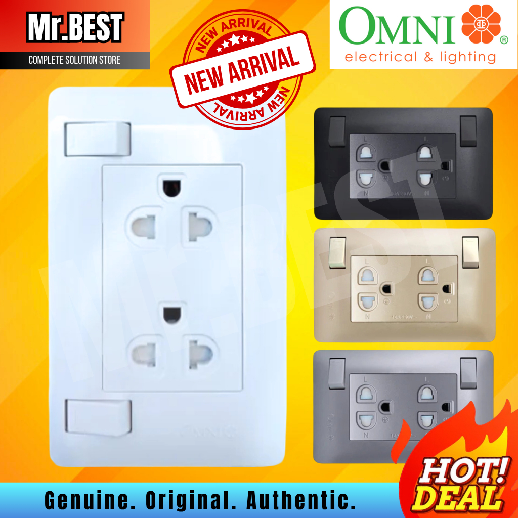 OMNI DWG-402/S Duplex Outlet with Ground & Switch | Universal, Safe ...