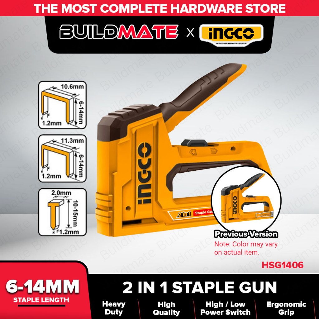 Buildmate x INGCO 2 in 1 Super Select Staple Gun Tucker with Staple and ...