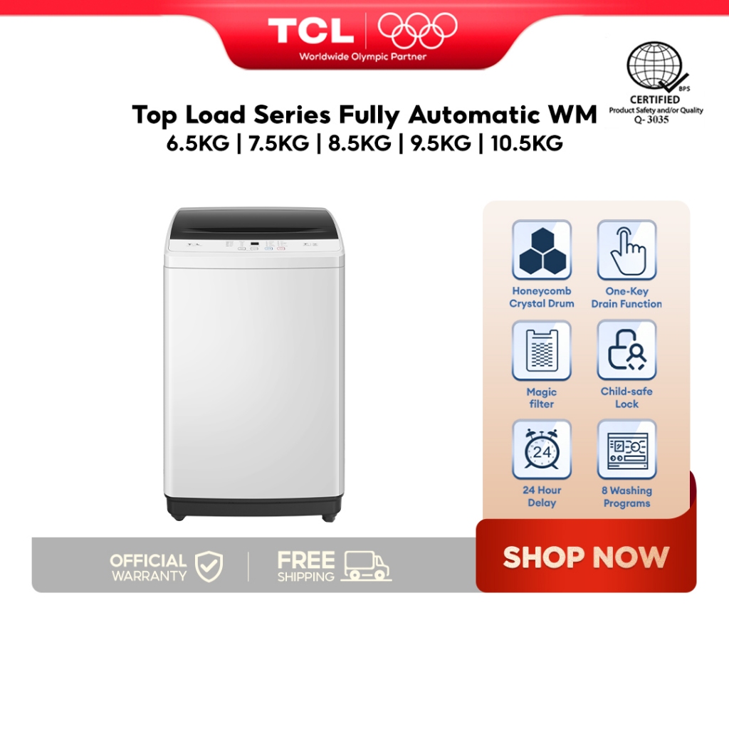 TCL Top Load Washing Machine F1 Series,6.5/7.5/8.5/9.5/10.5 kg ...