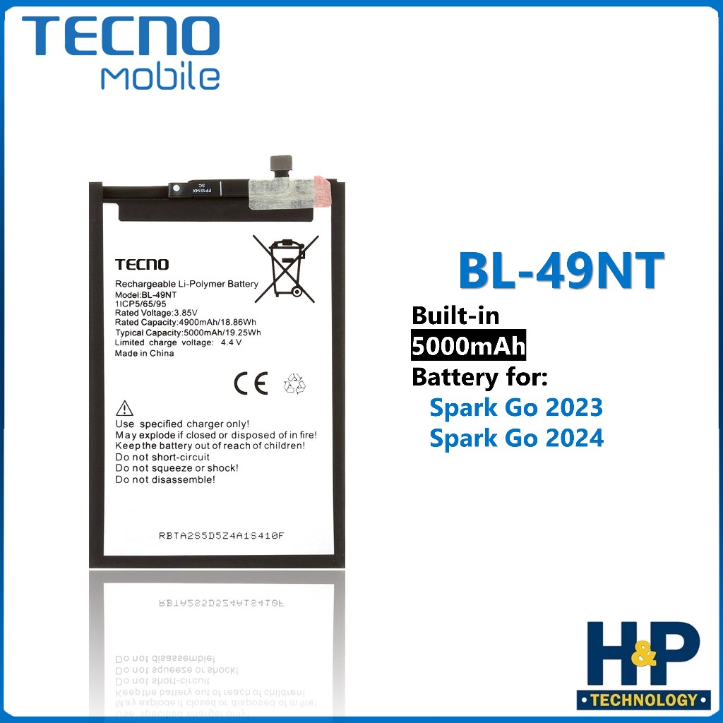 BL-49NT for Tecno Spark Go 2023 / Spark Go 2024 Battery | Shopee ...