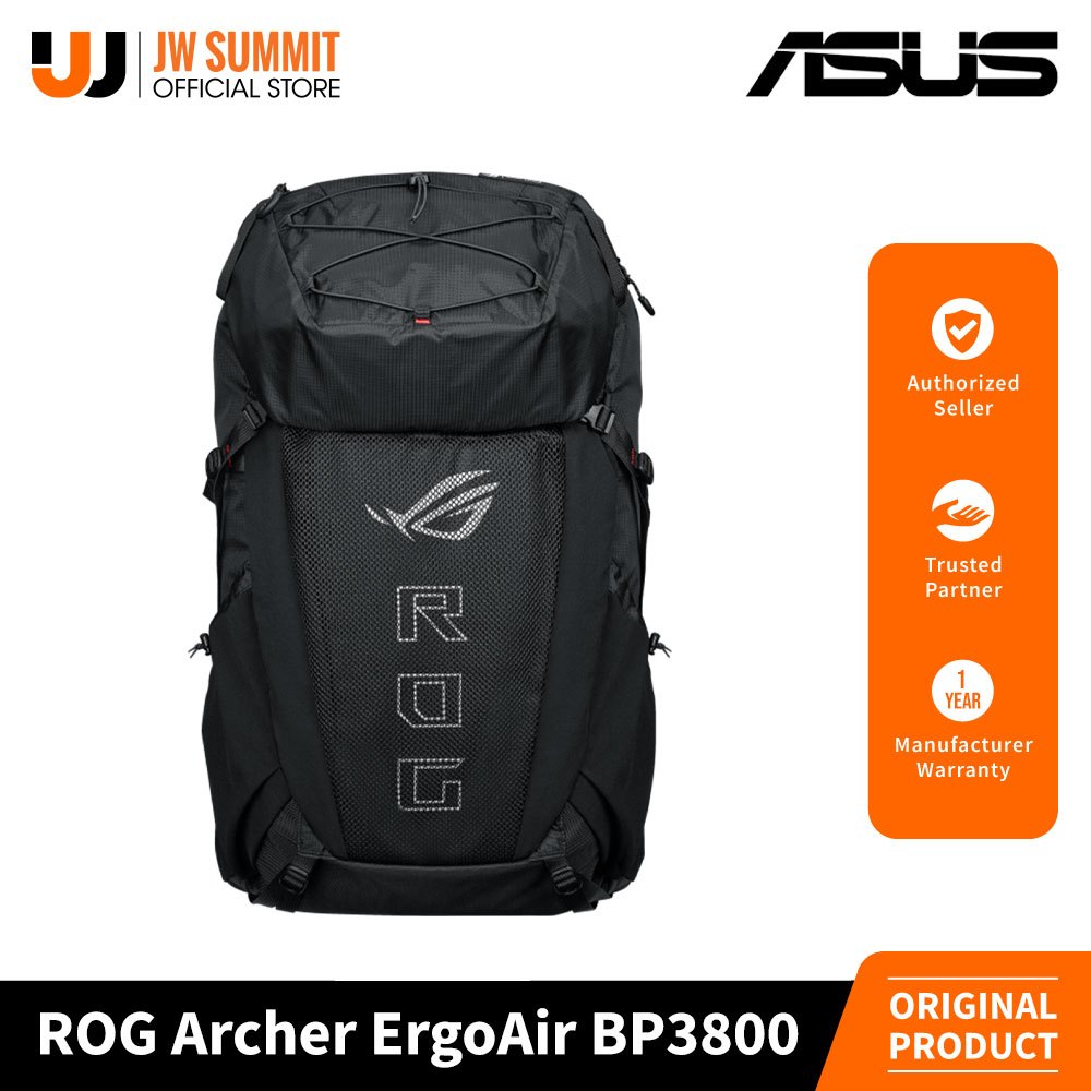 Asus ROG Archer ErgoAir BP3800 Detachable Lightweight Water-Resistant ...