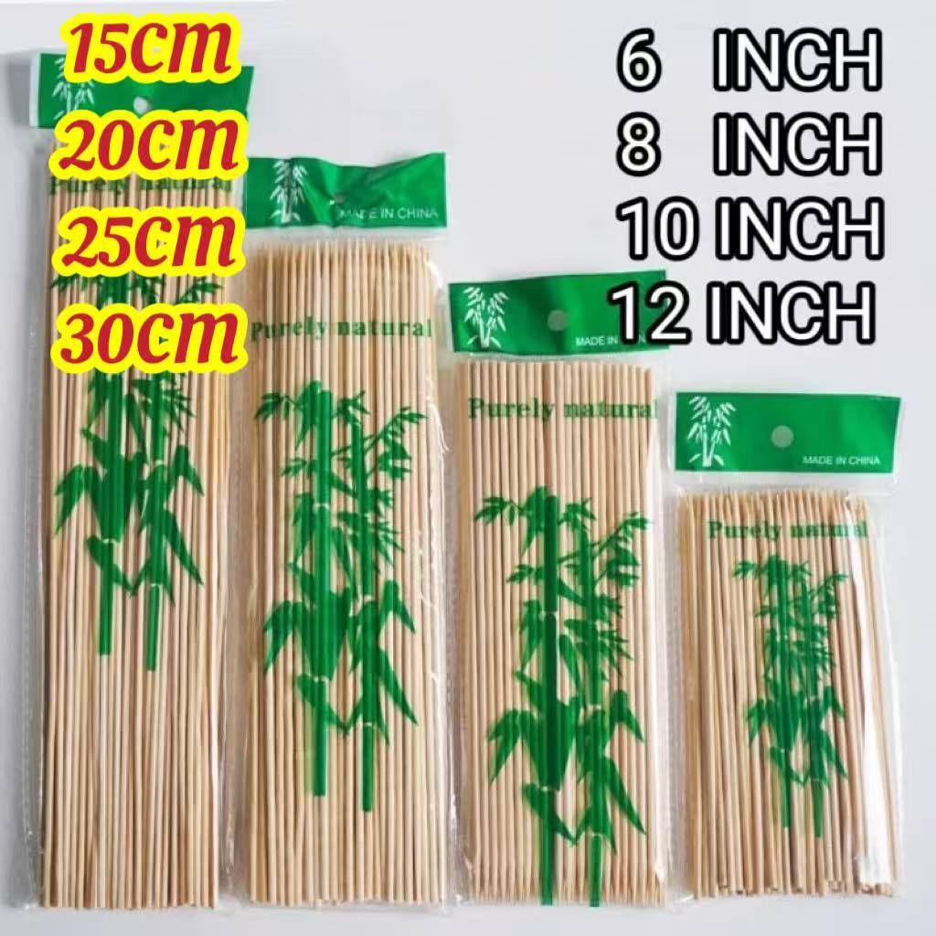 100pcs/Pack Bamboo Sticks Sturdy Disposable Barbecue Fruit Wood Sticks ...